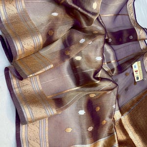 Pure Tissue Organza Pure Silk Saree With Intricate Floral Embroidery ...