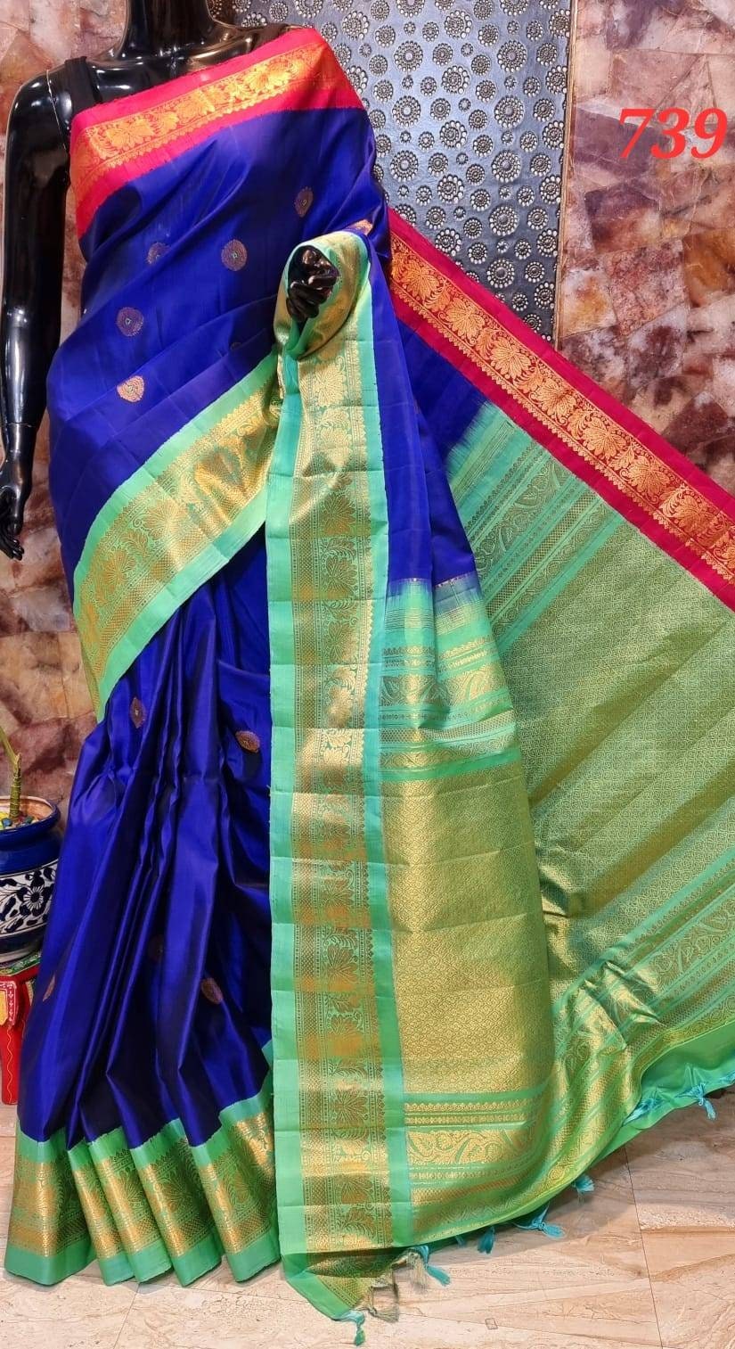Handloom Gadwal Pure Silk Saree Gadwal Pure Silk With Kuttu Borders ... Handloom Gadwal Pure Silk Saree Gadwal Pure Silk With Kuttu Borders ...