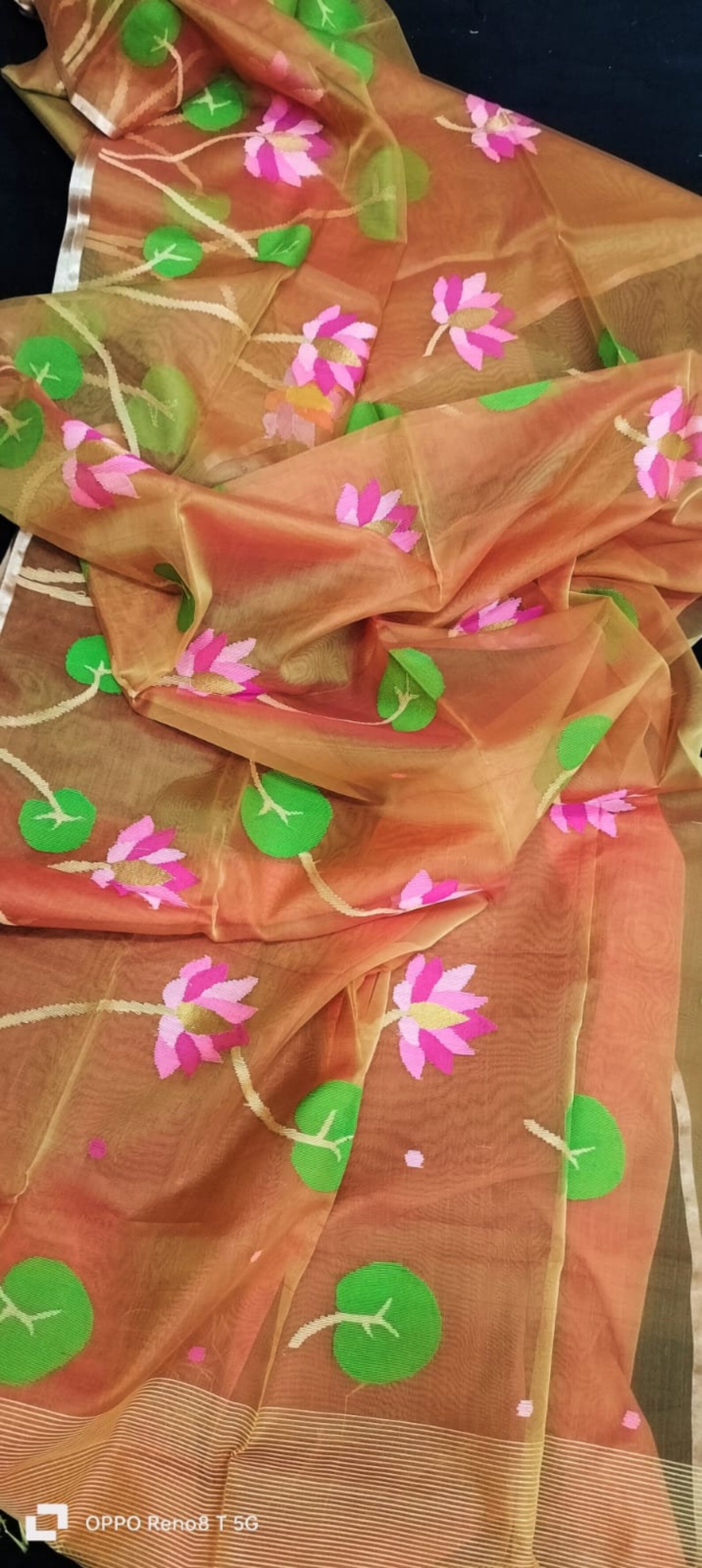 Muslin Jamdani Saree With Blouse Piece / Handloom Soft Muslin Silk ...