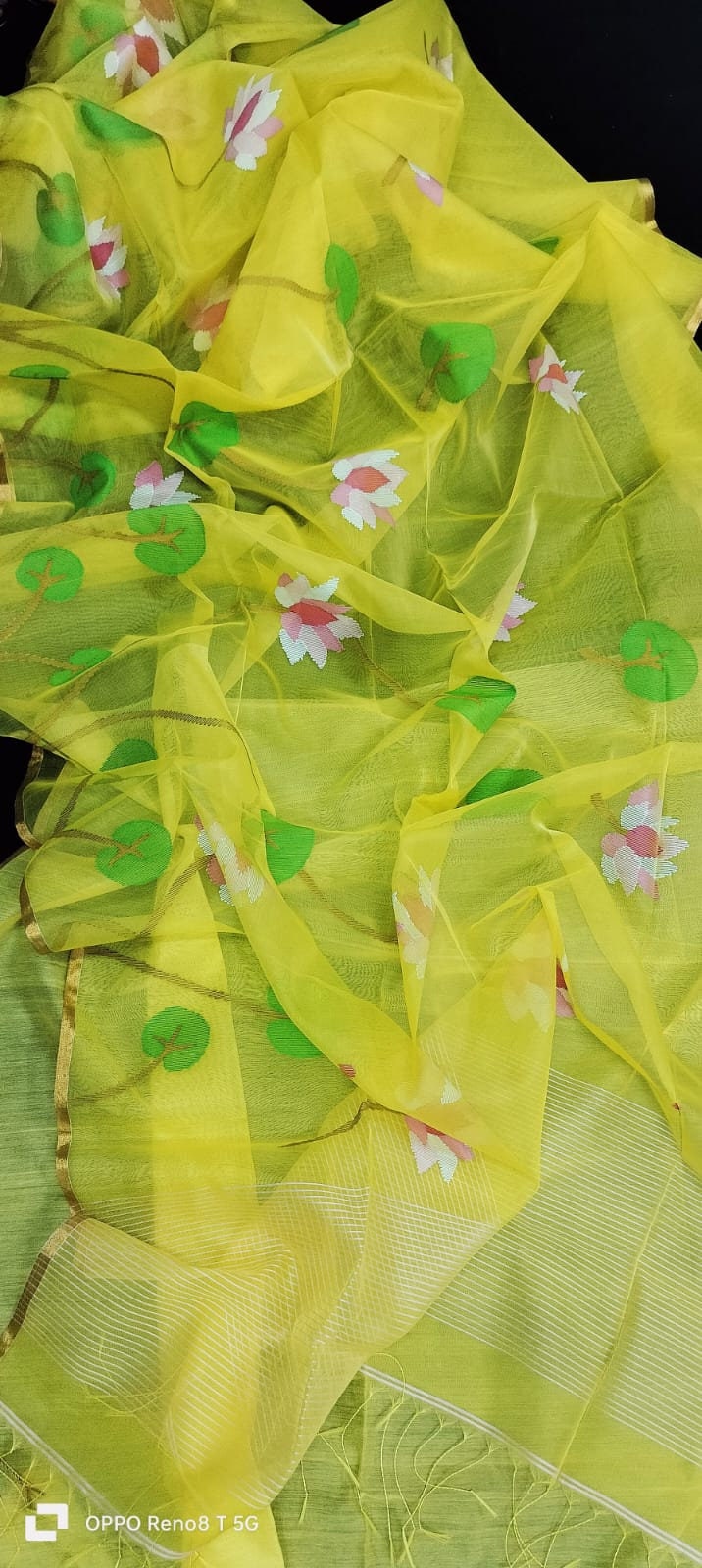 Muslin Jamdani Saree With Blouse Piece / Handloom Soft Muslin Silk ...