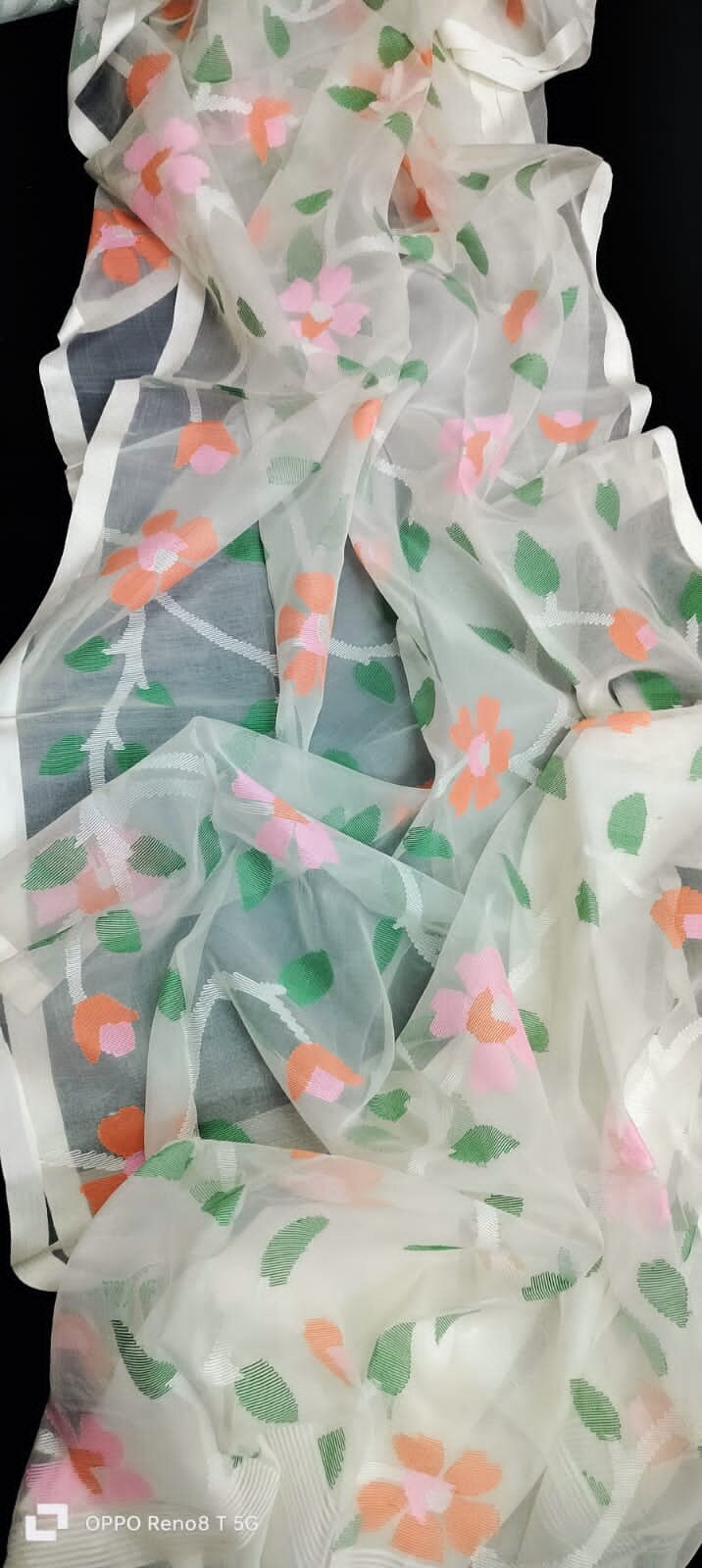 Muslin Jamdani Saree With Blouse Piece / Handloom Soft Muslin Silk ...