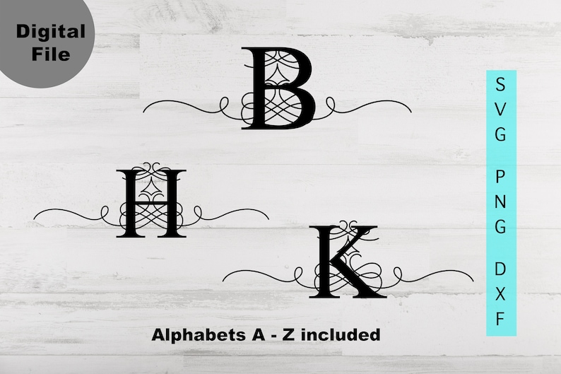 Monogram Svg Fancy Alphabet Letters Svg/png/dxf Cut Files - Etsy