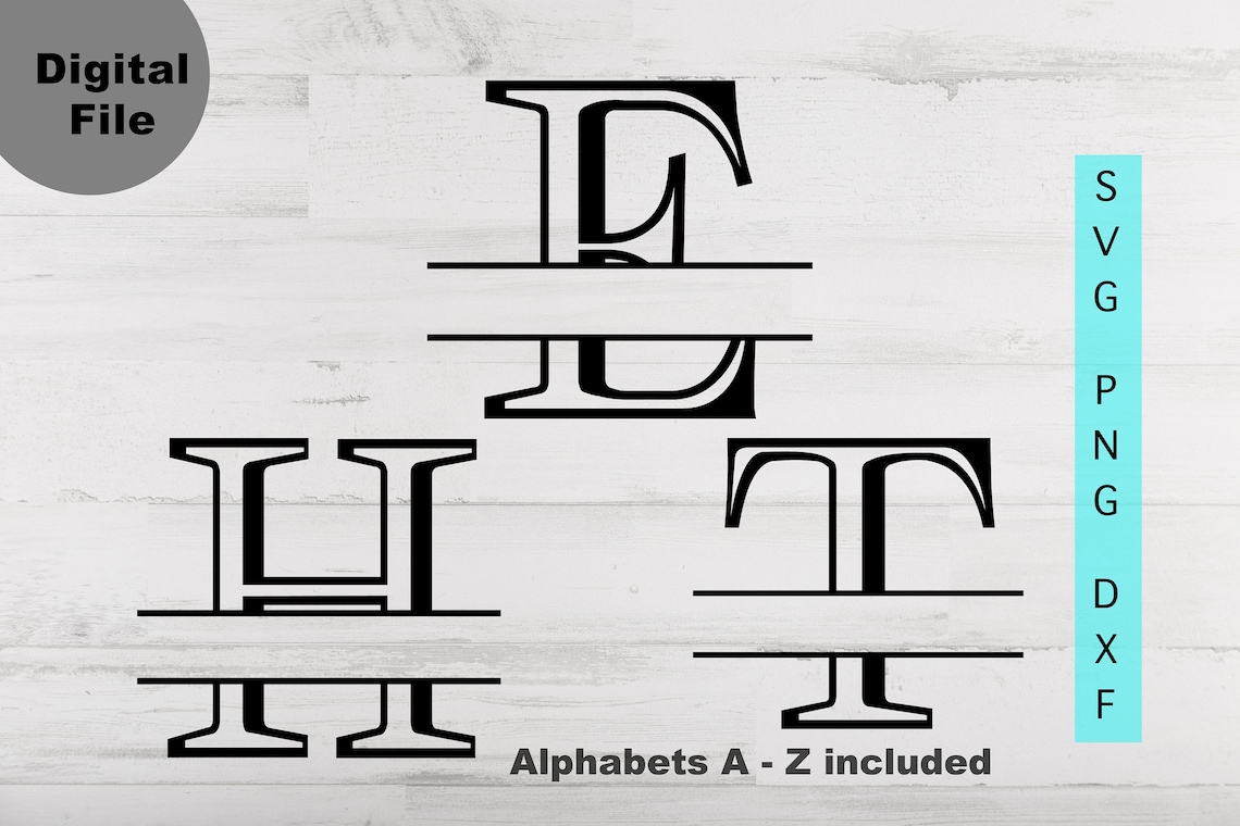 Split Monogram Svg Frame Split Letter Bundle Svg/png/dxf - Etsy