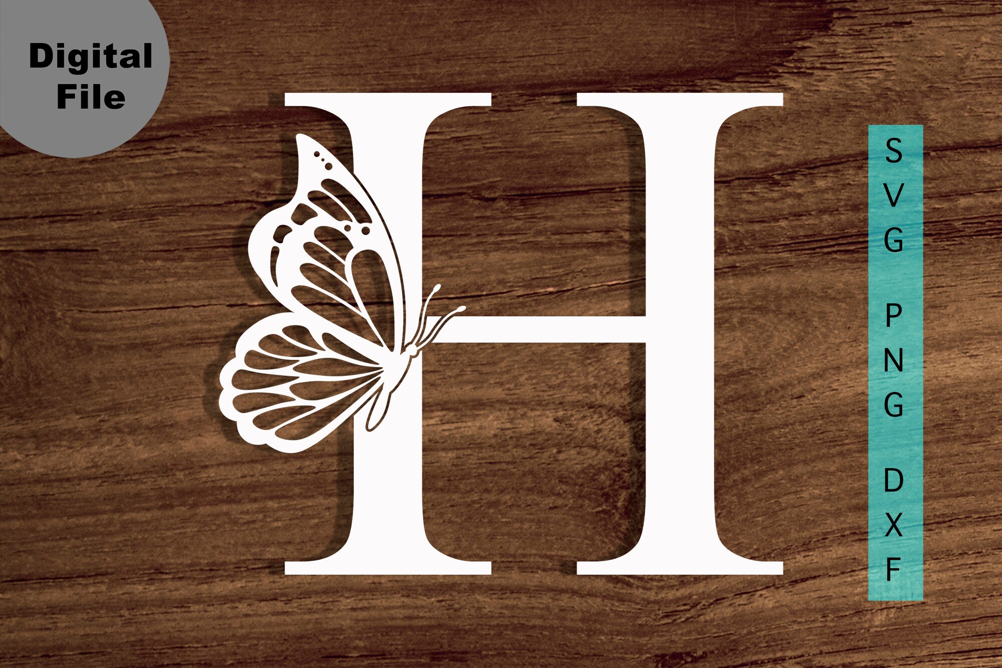 Butterfly Monogram H Frame Svg Keychain Svg Single Alphabet - Etsy