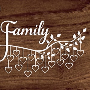 Family Tree 17 Members Svg, Family Tree Branch Heart Frame Svg/png/dxf ...