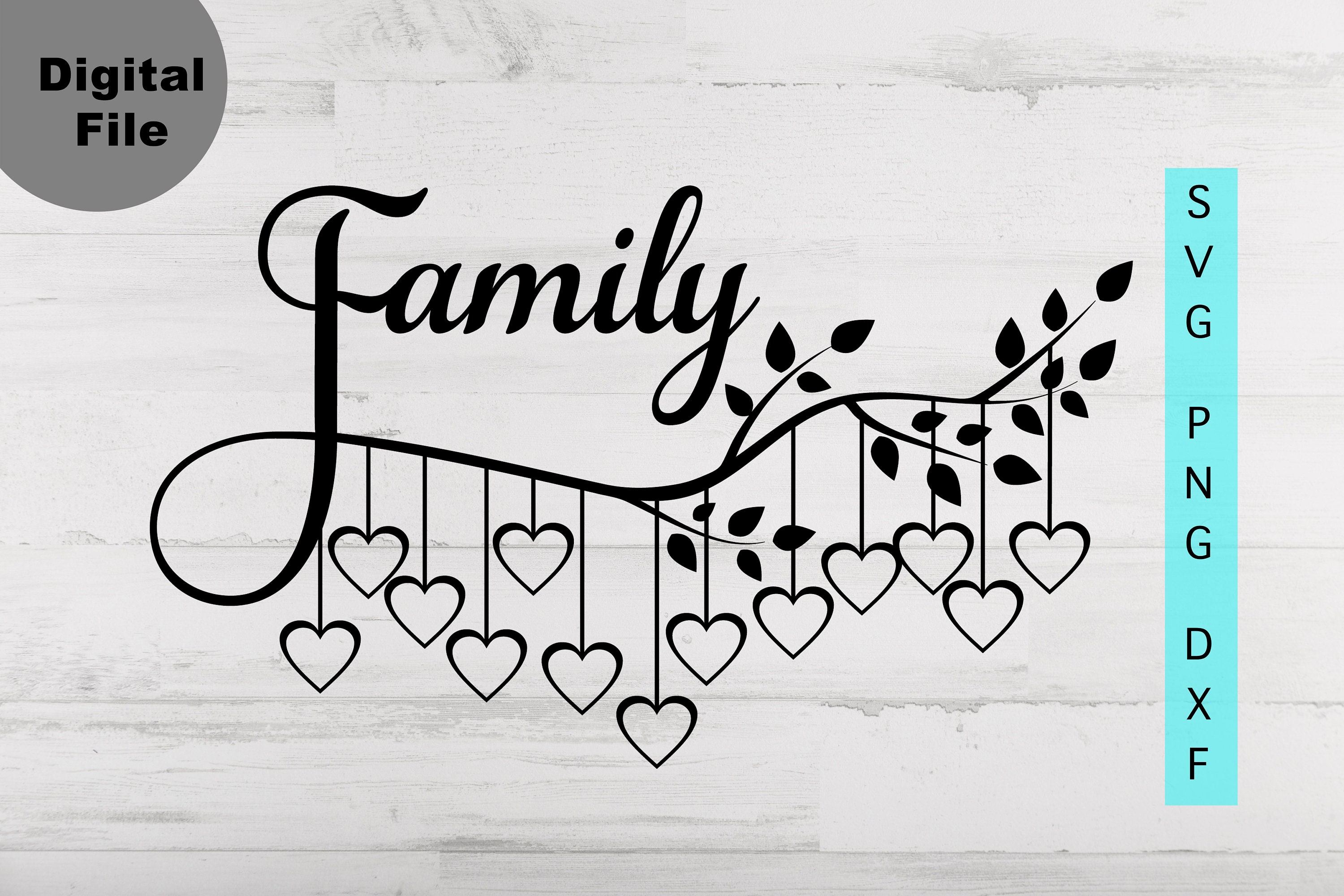 Family Tree 13 Members Svg, Family Tree Branch Heart Frame Svg/png/dxf ...