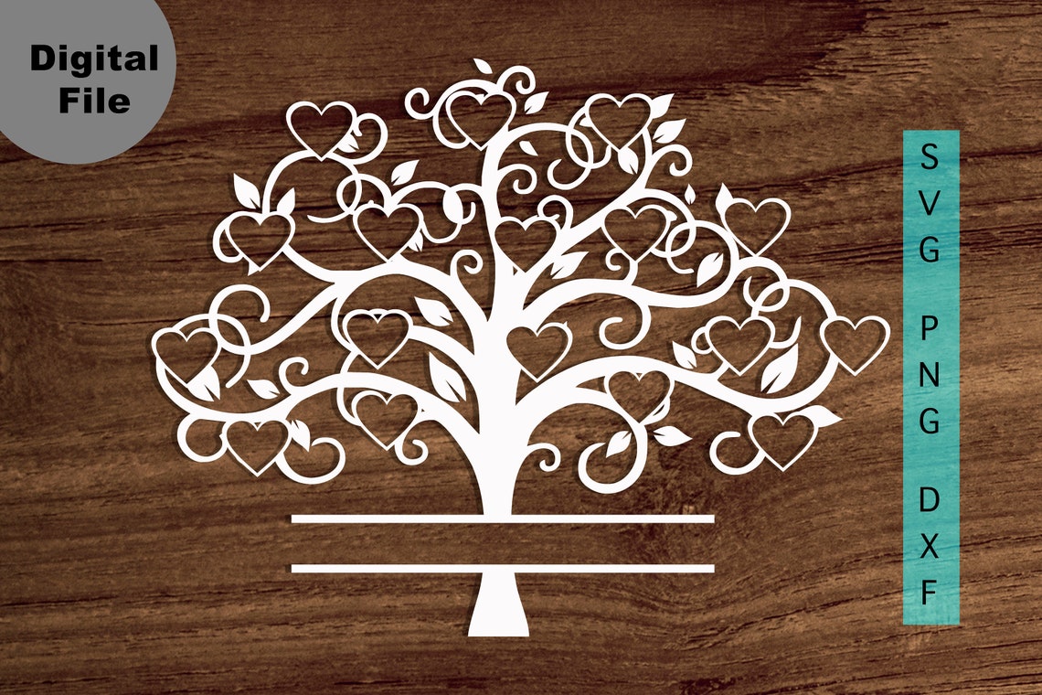 Family Tree 17 Members Svg, Family Heart Tree Svg/png.dxf File, Family ...