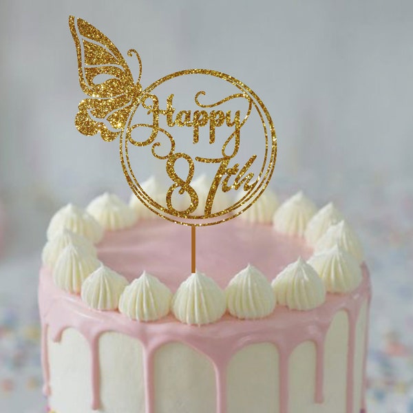 Butterfly Circle Cake Topper Svg - Etsy