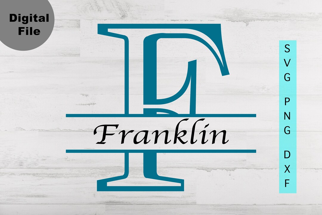 Split Monogram F Svg Frame, Split Letter F Svg/png.dxf File, Block Font ...