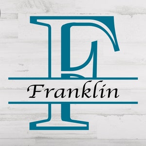 Split Monogram F Svg Frame, Split Letter F Svg/png.dxf File, Block Font ...