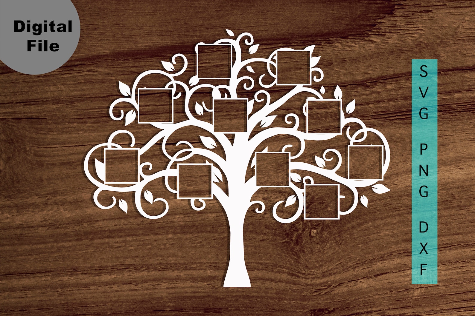 Family Tree 10 Members Svg, Family Tree Square Svg/png/dxf File, Family ...