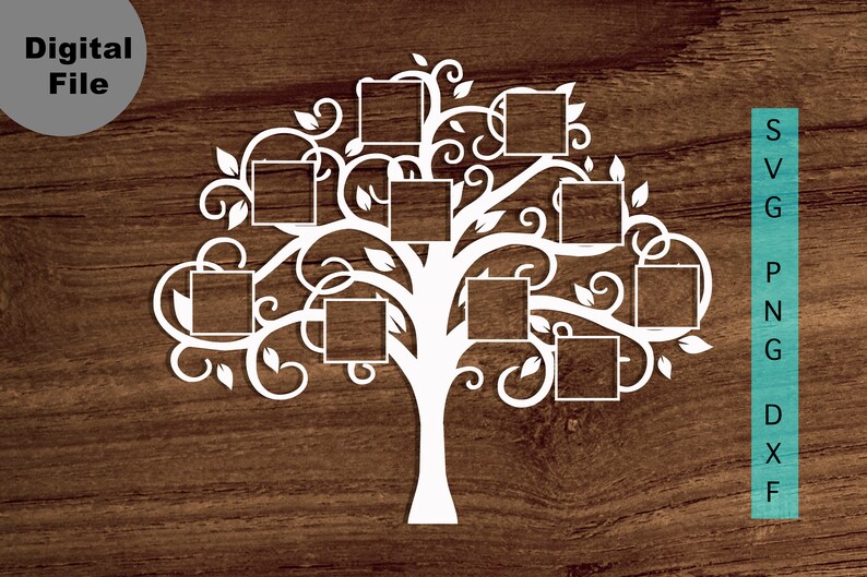 Family Tree 10 Members Svg, Family Tree Square Svg/png/dxf File, Family ...