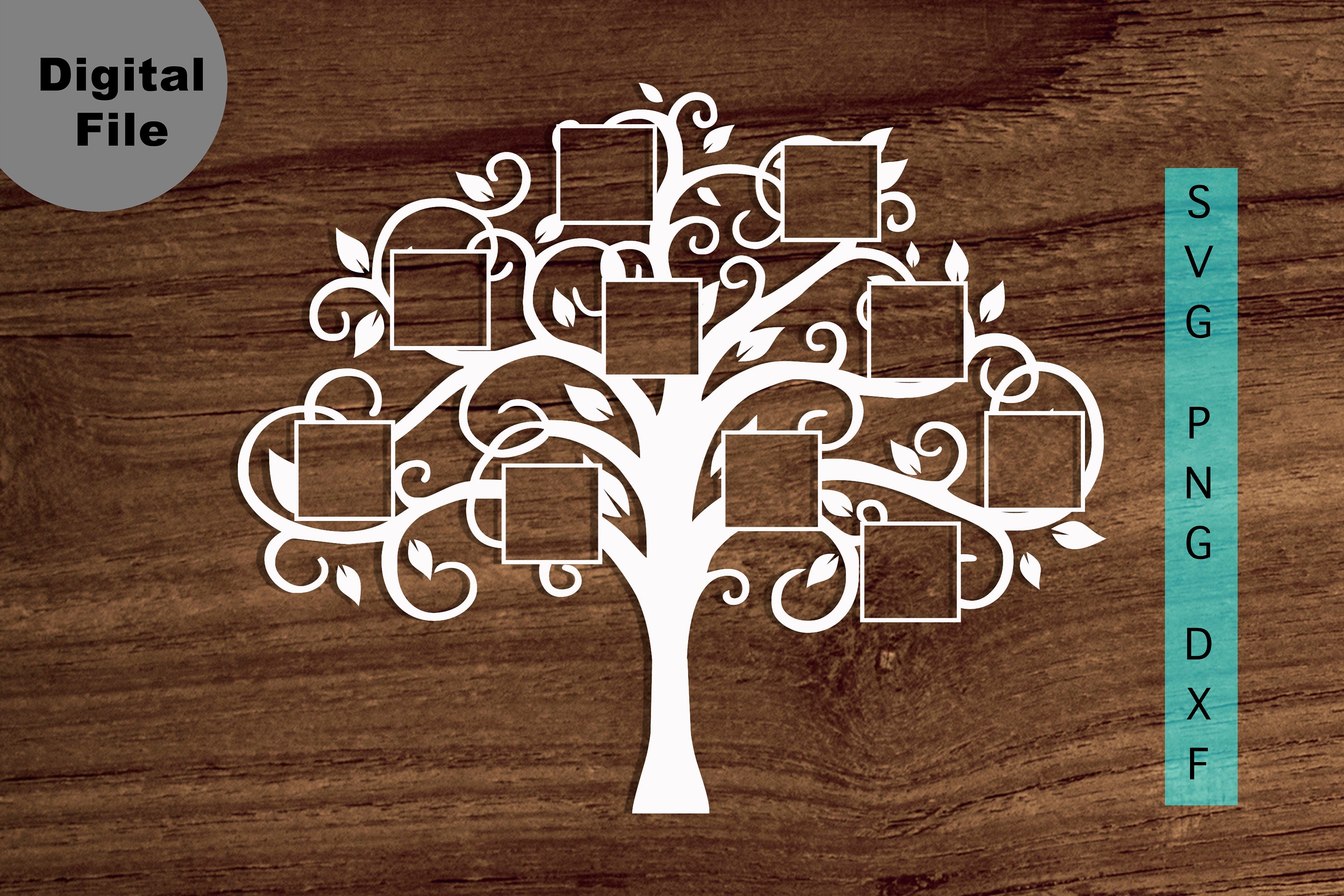 Family Tree 10 Members Svg, Family Tree Square Svg/png/dxf File, Family ...
