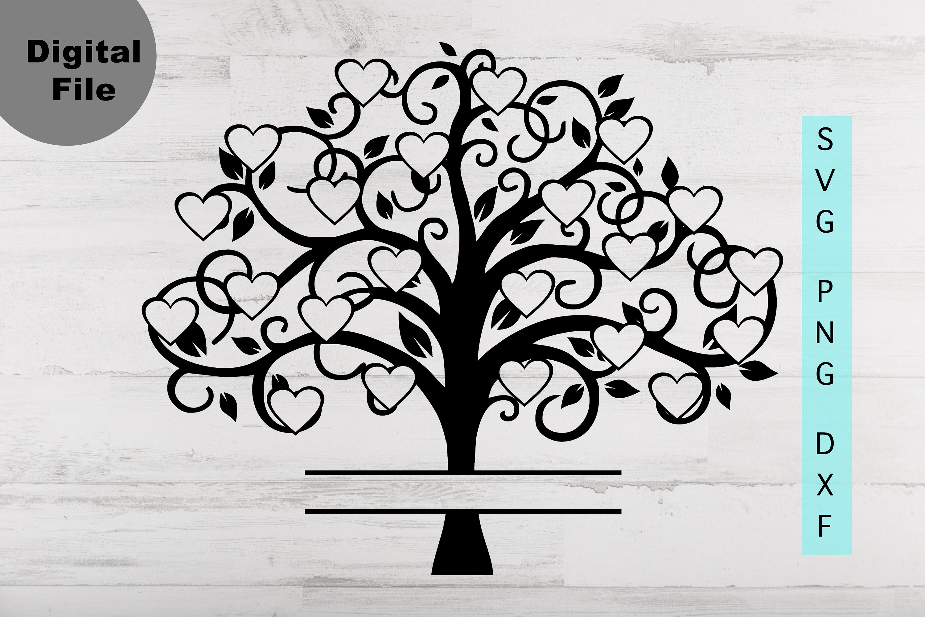 Family Tree 22 members Svg Family Heart Tree Svg/png.dxf | Etsy