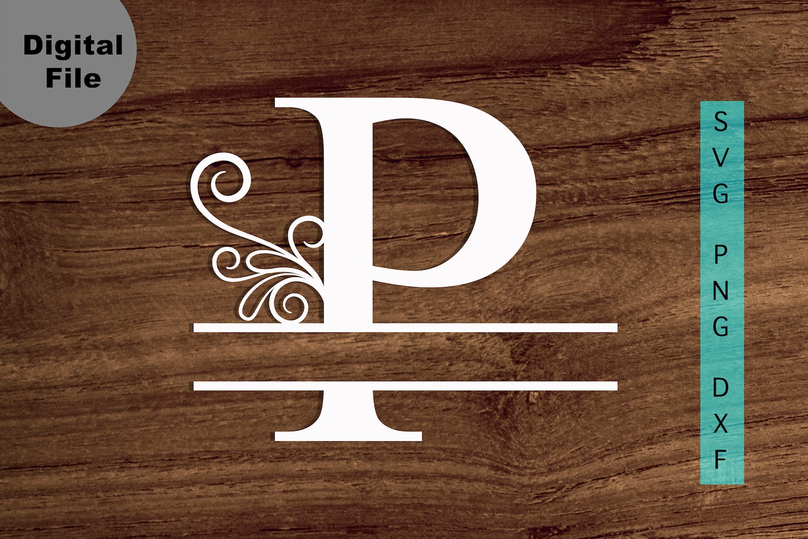 Split Letter P SVG/PNG/DXF, Alphabet P Monogram Frame, Instant Download ...
