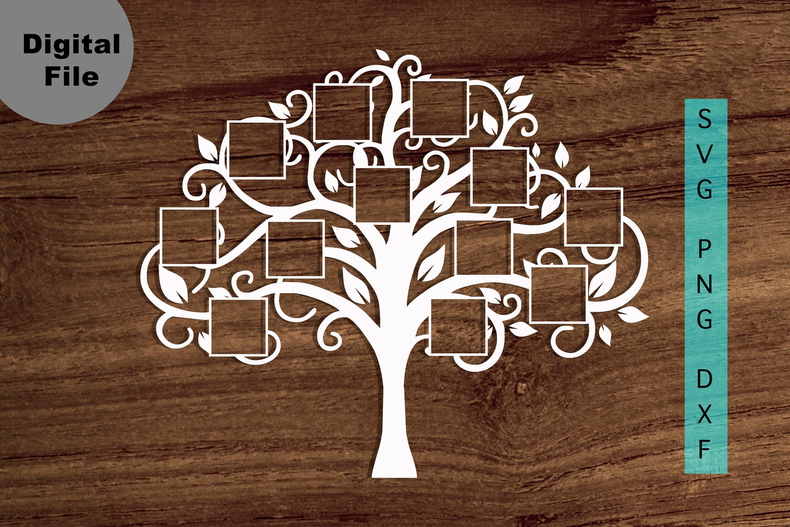 Family Tree Svg 12 Members Family Tree Square Svg/png/dxf | Etsy UK