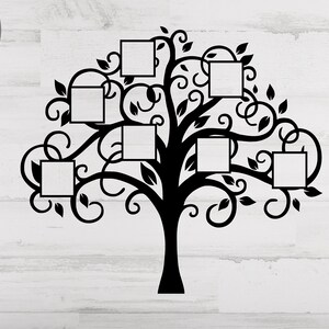Family Tree 7 Members Svg, Family Tree Square Svg/png/dxf File, Family ...