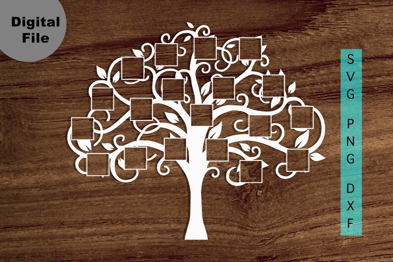 Family Tree Template Svg/png/dxf File, Family Tree 19 Members Svg ...