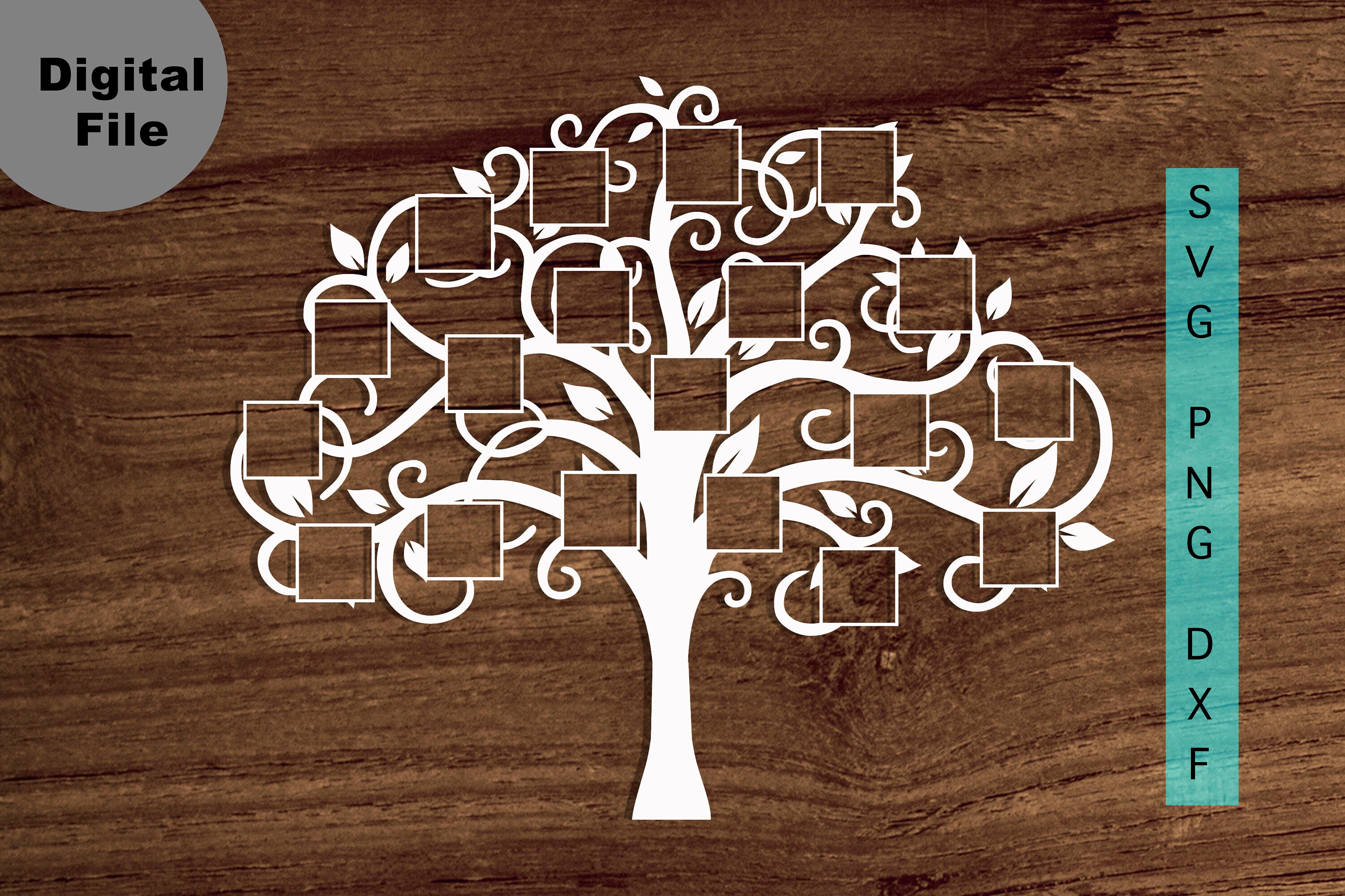 Family Tree Template Svg/png/dxf File Family Tree 19 Members - Etsy UK