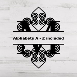 Hmong Monogram Frame Svg, Hmong Alphabet Letters Svg/png/dxf File ...
