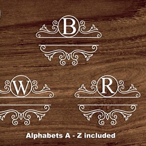 Family Name Split Monogram Frame Svg, Monogram Alphabet Letters Svg/png ...