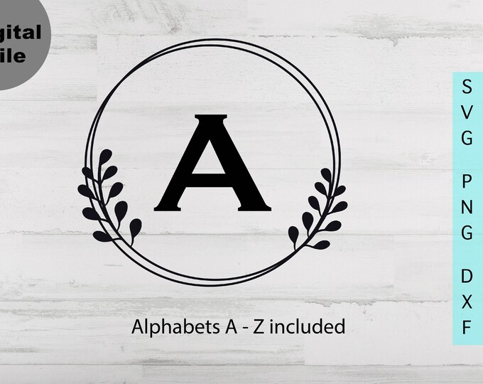Split Letter Monogram Frame Svg, Fancy Script Alphabet Frame Monogram ...