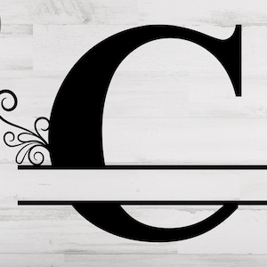 Split Monogram C SVG/PNG/DXF, Alphabet C Monogram Frame, Instant ...