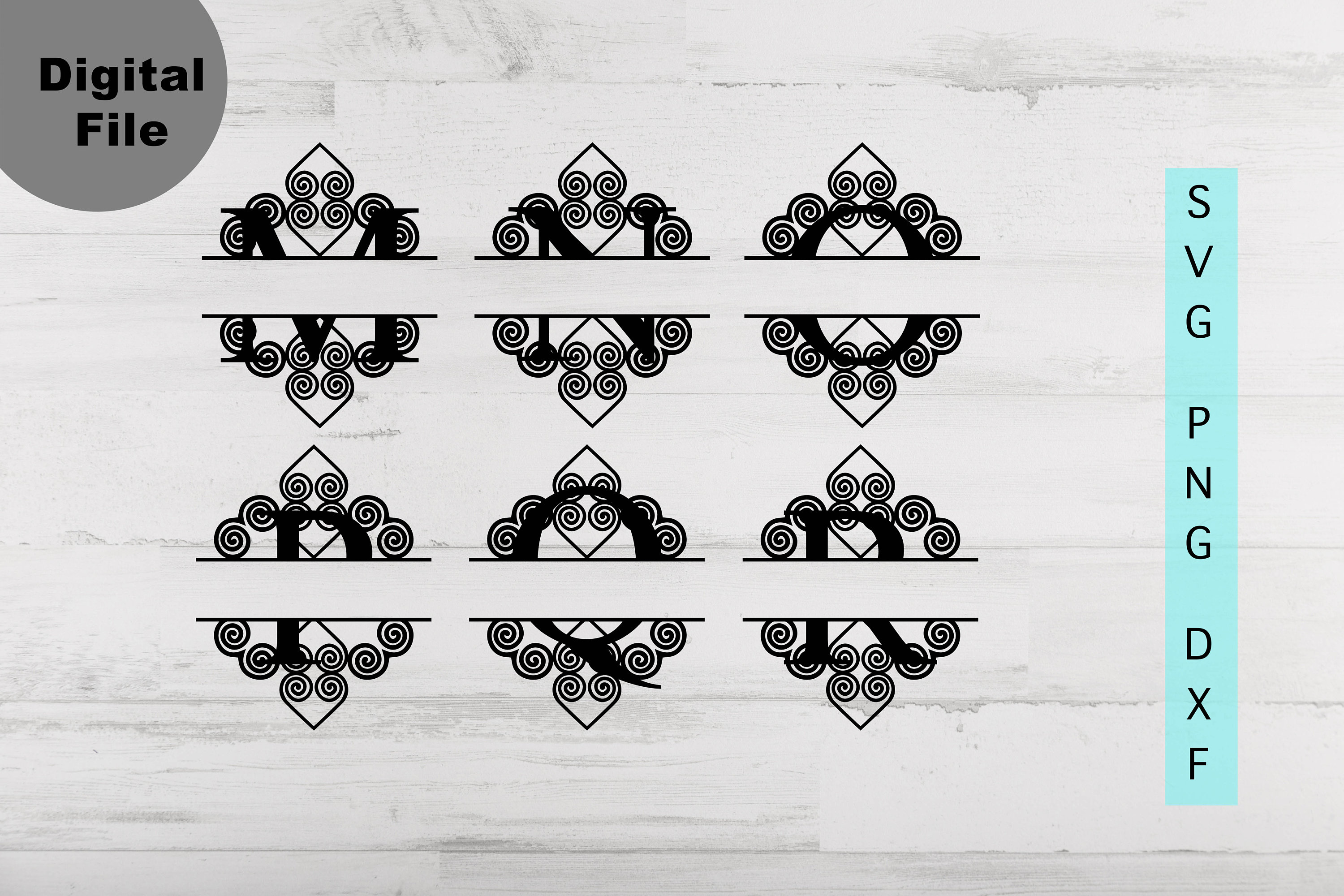 Hmong Monogram Frame Svg, Hmong Alphabet Letters Svg/png/dxf File ...