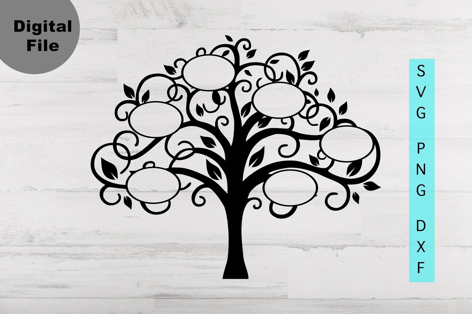 Family Tree 6 Members Svg Family Tree Oval Frame Svg/png.dxf - Etsy