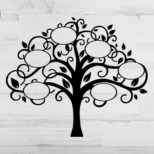 Family Tree 4 Members Svg Family Heart Tree Svg/png.dxf File - Etsy