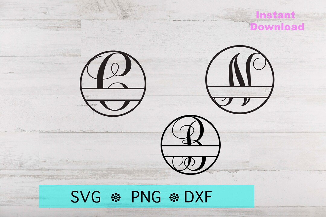 Split Letter Monogram Frame Cricut Svg, Fancy Alphabet Split Monogram ...