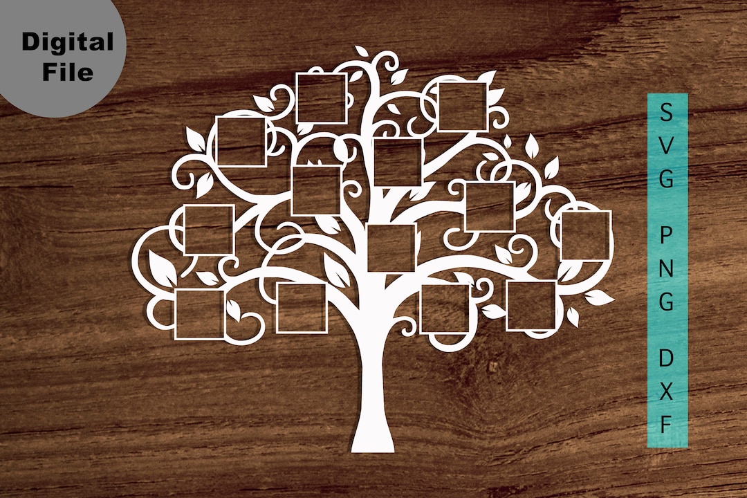 Family Tree Square Svg/png/dxf File, Family Tree 13 Members Svg, Family ...