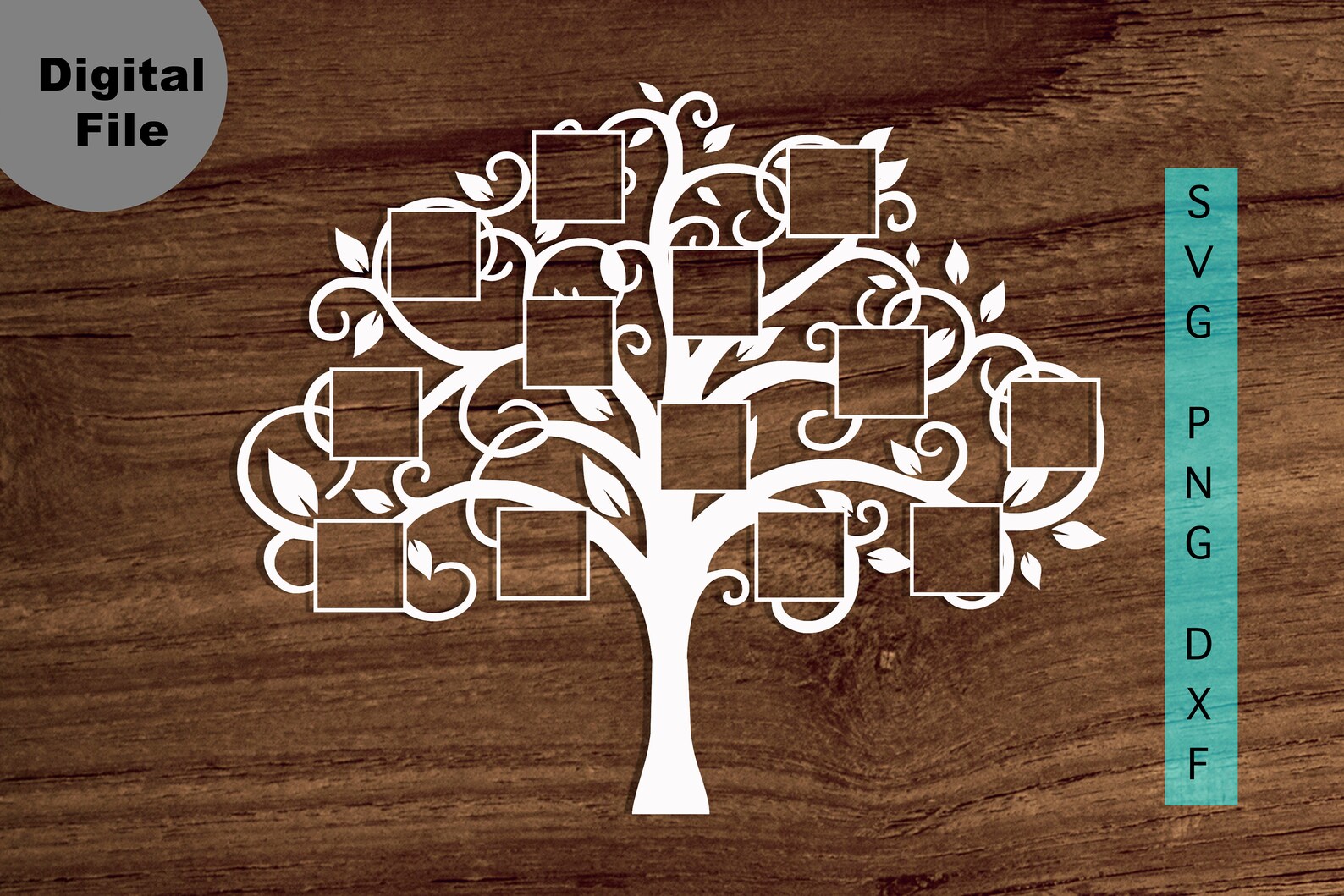 Family Tree Square Svg/png/dxf File Family Tree 13 Members - Etsy