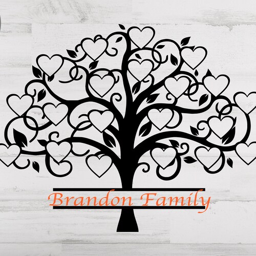 Family Tree 14 Members Svg Family Heart Tree Svg/png.dxf - Etsy