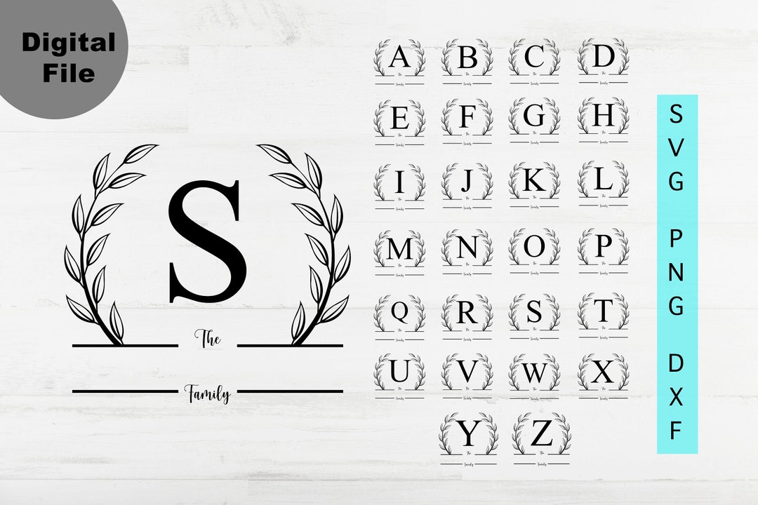 Family Name Sign Svg Bundle, Family Sign Svg/png/dxf File, Alphabet ...