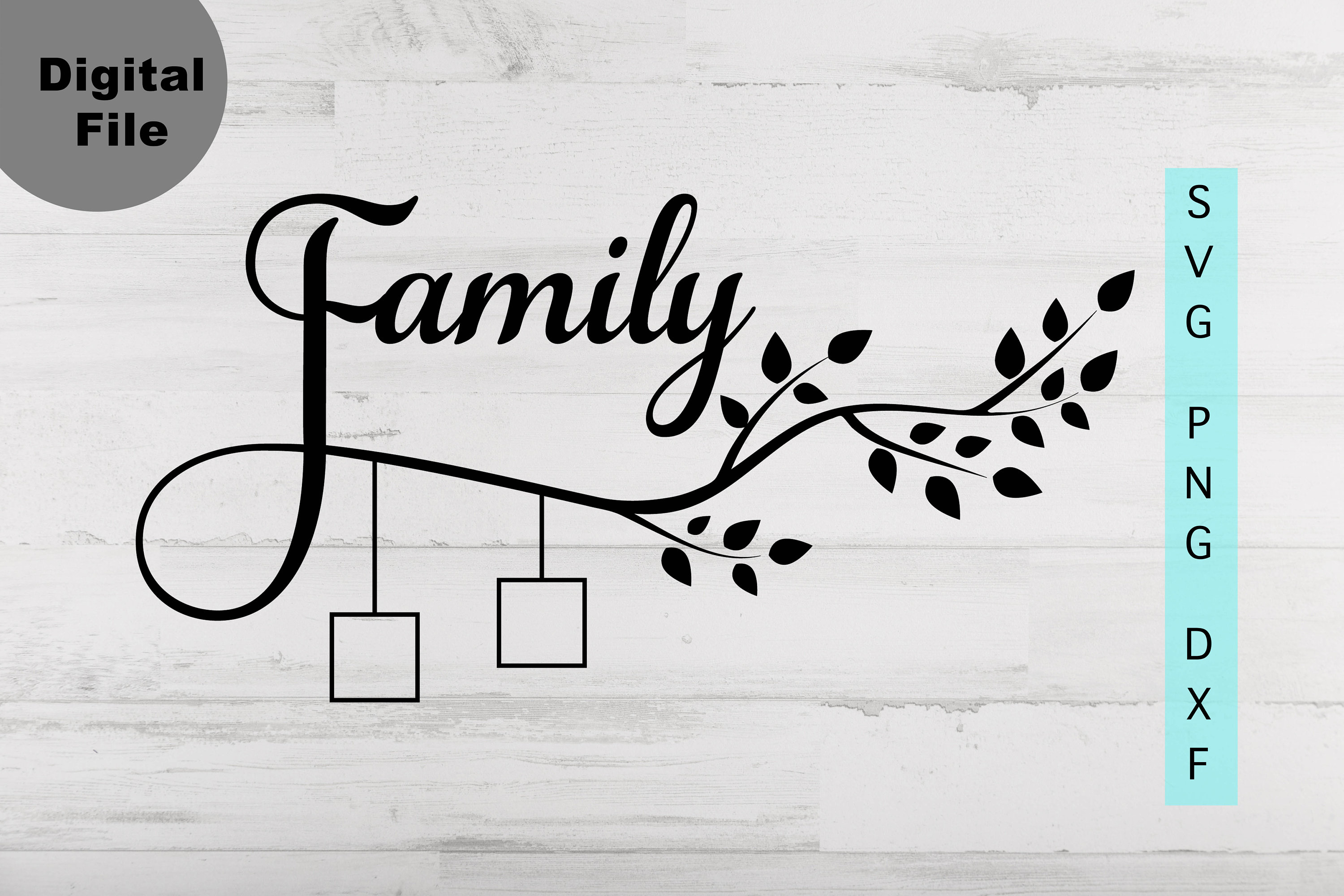 Family Tree 2 Members Svg Family Tree Branch Square Frame - Etsy Australia