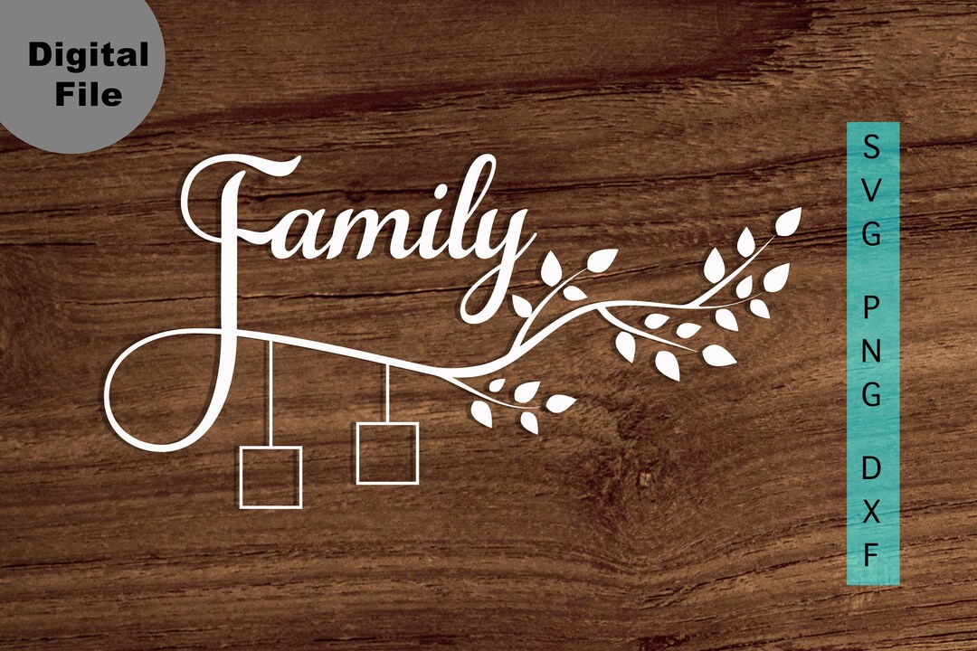 Family Tree 2 Members Svg, Family Tree Branch Square Frame Svg/png/dxf ...