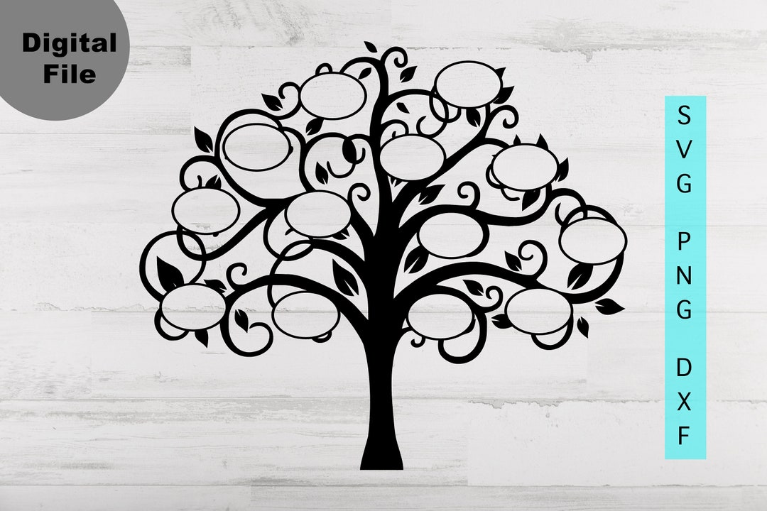 Family Tree 13 Members Svg, Family Tree Oval Frame Svg/png.dxf File ...