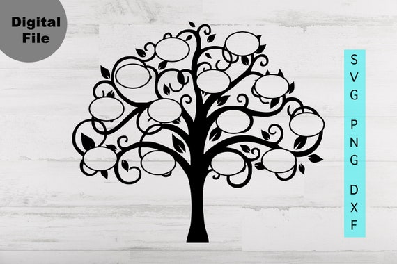 Family Tree 13 Members Svg Family Tree Oval Frame Svg/png.dxf - Etsy