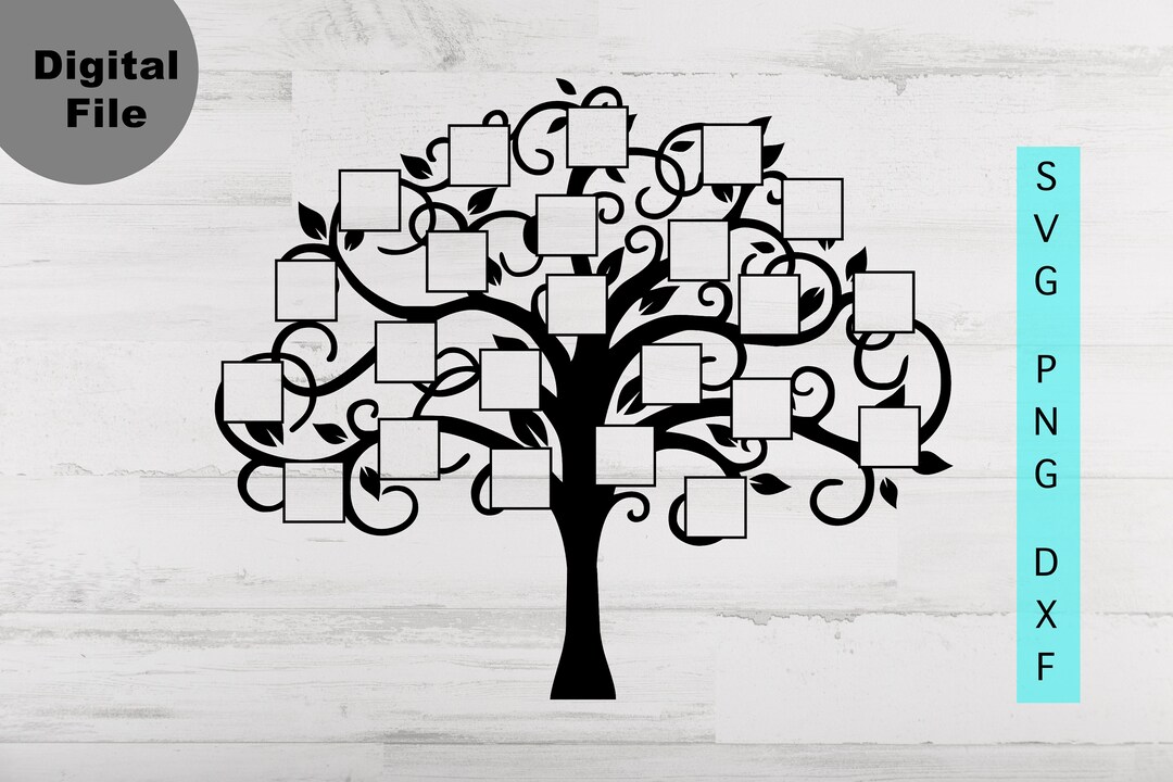 Family Tree Template Svg/png/dxf File, Family Tree 23 Members Svg ...