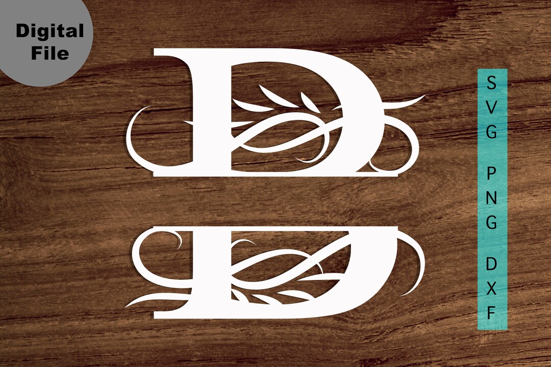 Split Letter B SVG/PNG/DXF, Swirls Alphabet B Monogram Frame Cutfile ...