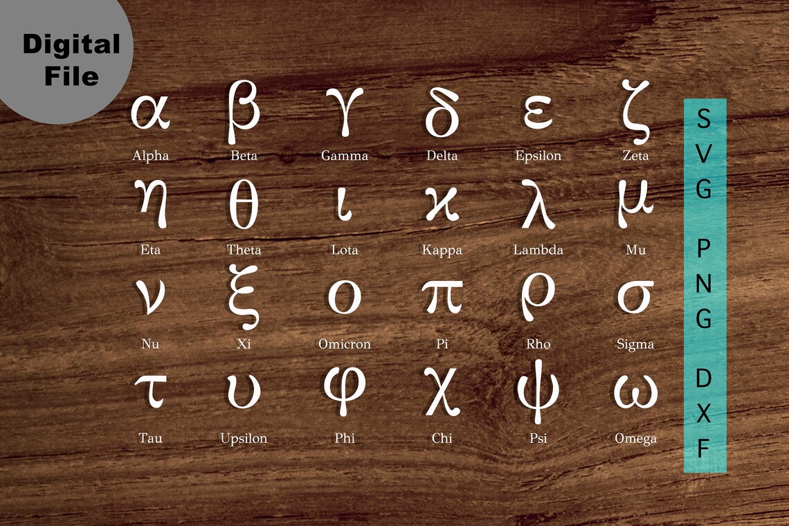 Greek Alphabets Svg Greek Alphabet Letters Svg/png/dxf Cut | Etsy