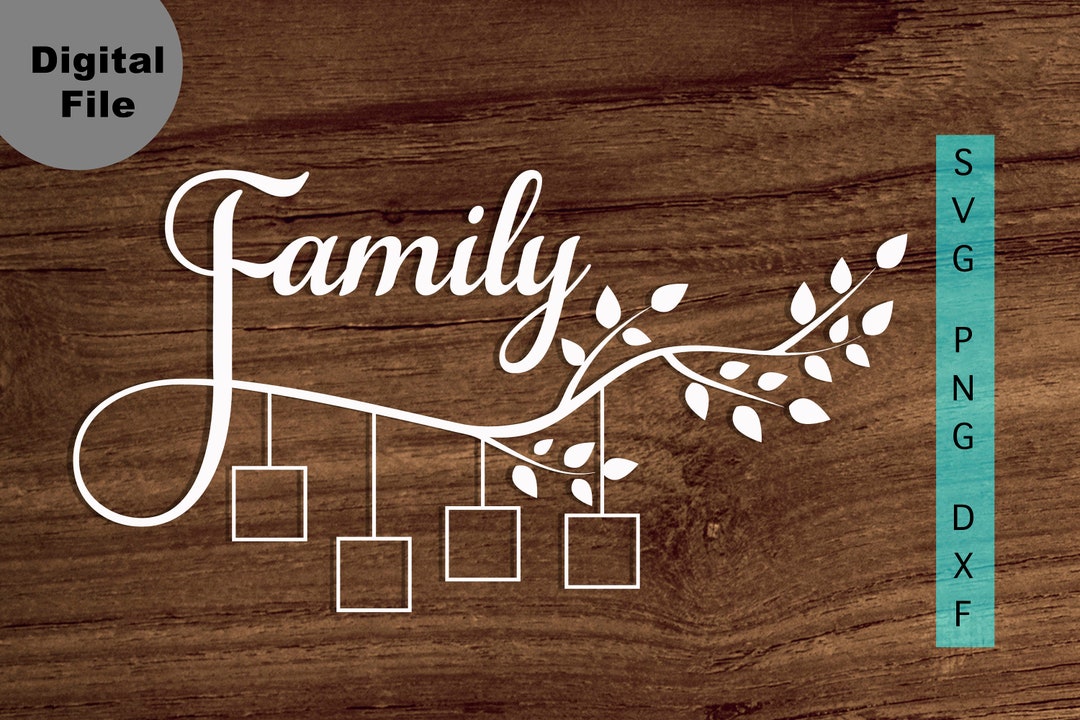 Family Tree 4 Members Svg Family Tree Branch Square Frame - Etsy