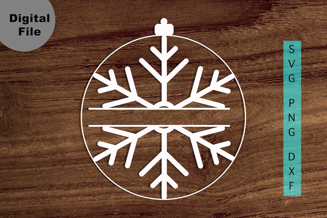 Split Snowflake Ornament Cricut File, Split Monogram Frame Svg, Split ...