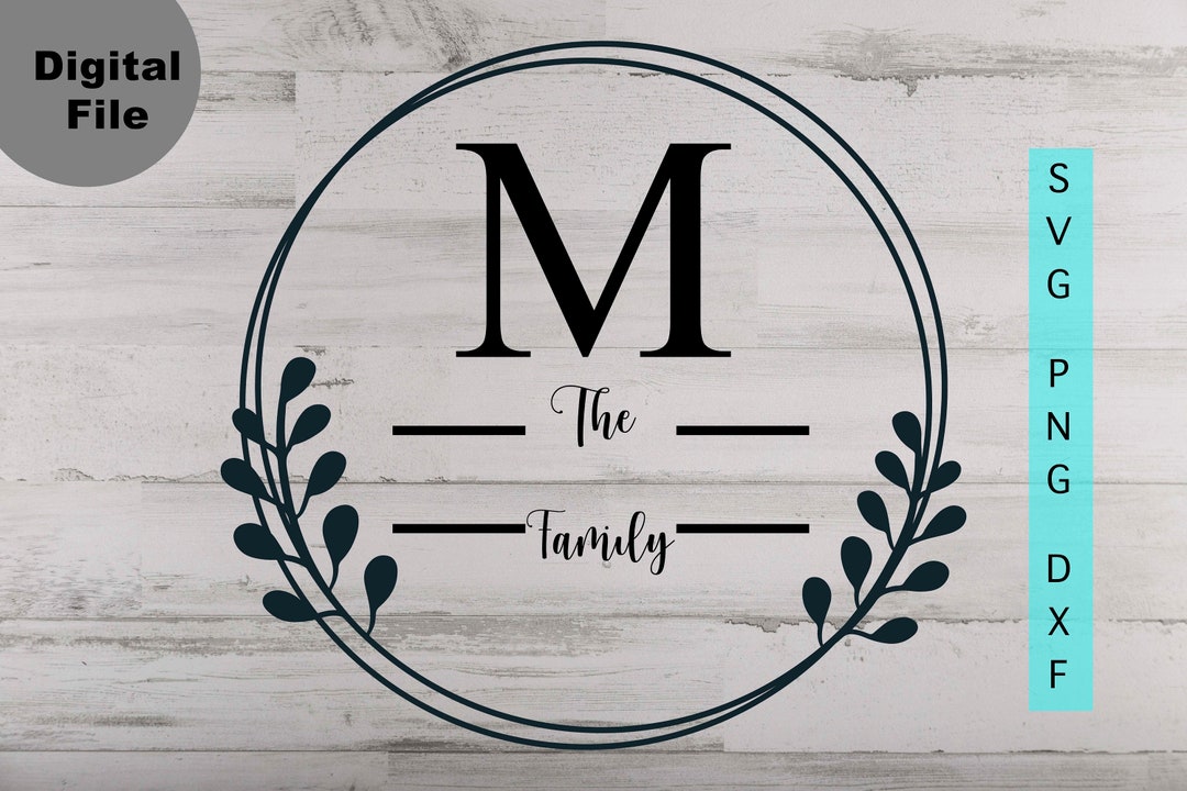 Circle Monogram M Frame Svg, Farmhouse Decor Wreath Frame Svg, Alphabet ...