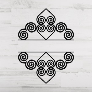 Hmong Border SVG Cut File, Hmong Monogram Svg/png/dxf File, Split Hmong ...