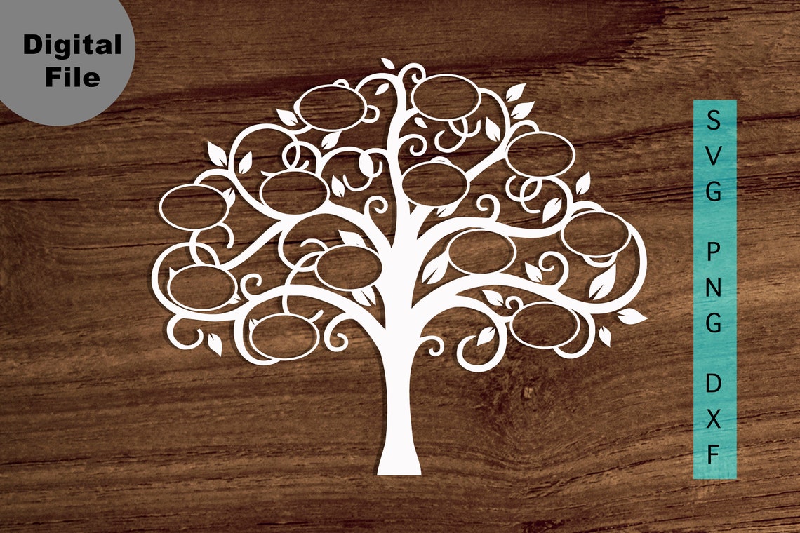 Family Tree 12 Members Svg Family Tree Oval Frame Svg/png.dxf | Etsy