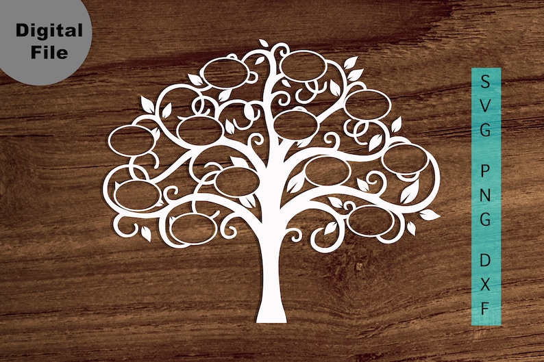 Family Tree 12 Members Svg Family Tree Oval Frame Svg/png.dxf | Etsy