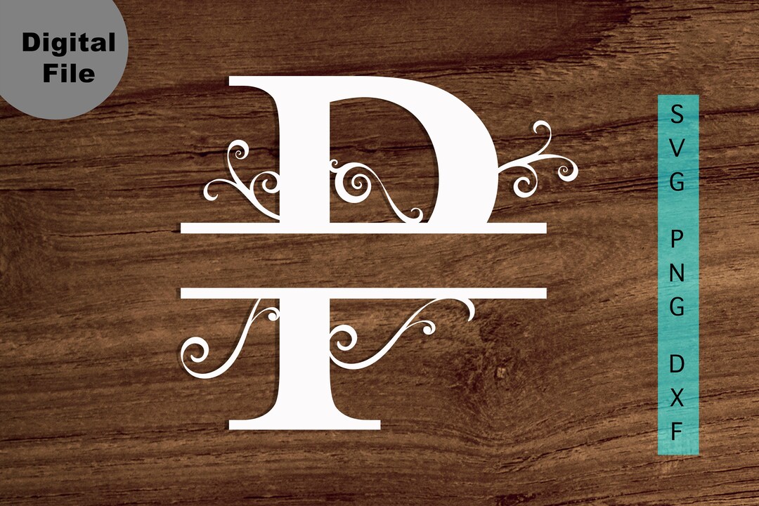 Floral Split Monogram Frame P Svg, Split Letter P Svg/png/dxf File ...