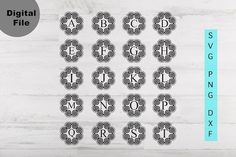 Hmong Monogram Frame Svg, Hmong Alphabet Letters Svg/png/dxf File ...